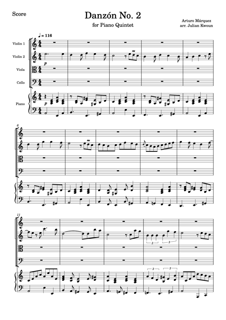 Danzon No.2(Music by Arturo Márquez) – Made In Music